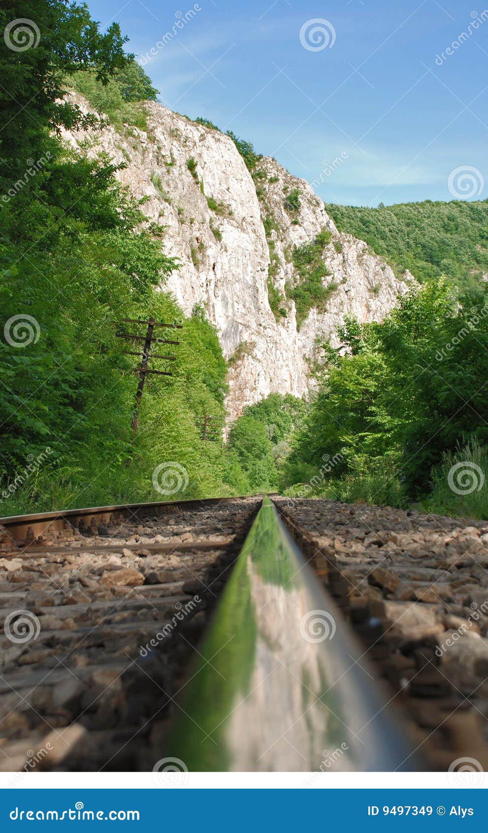 Railway in the mountains stock image. Image of mountains - 9497349