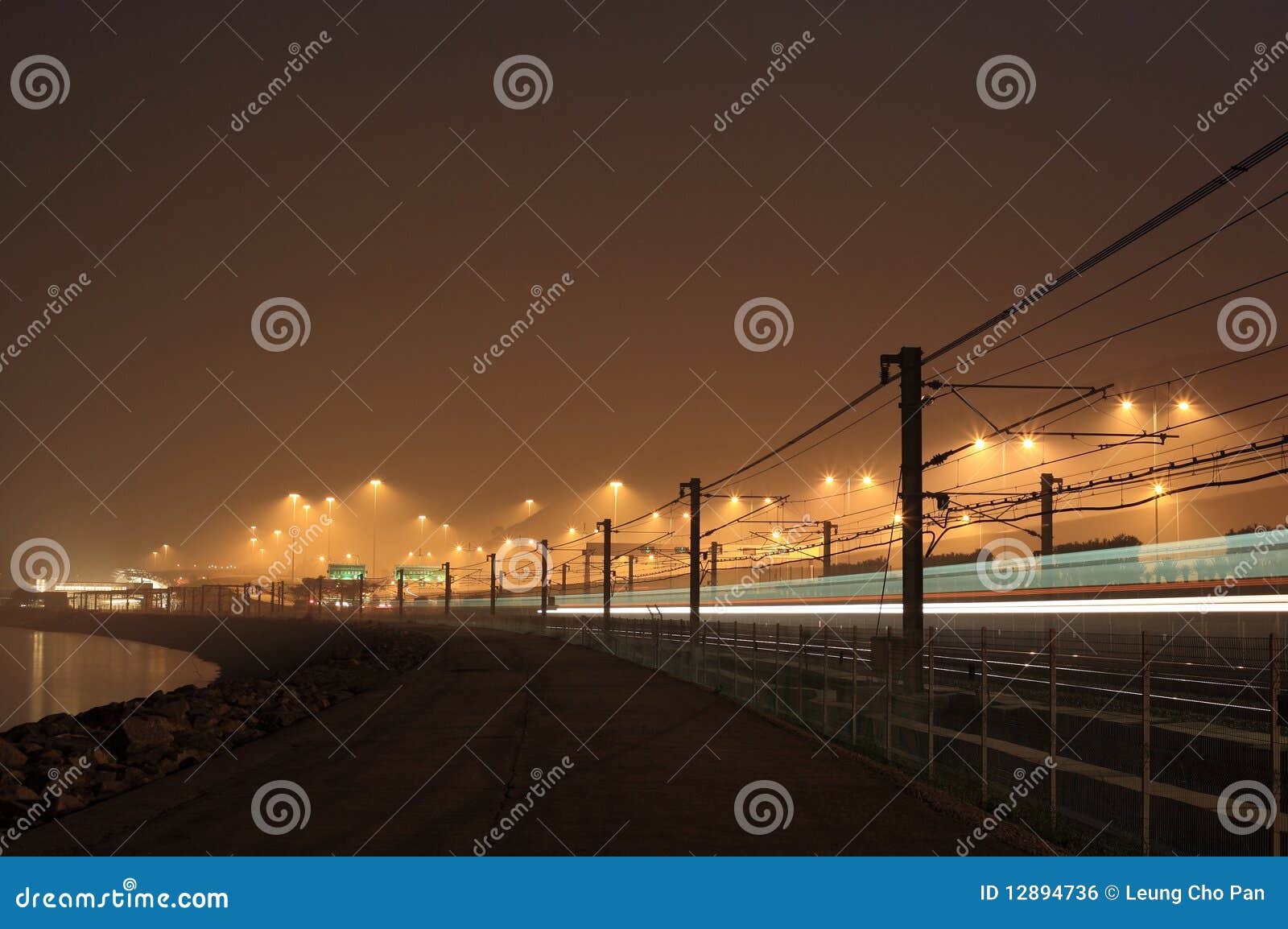 Railway at night stock photo. Image of place, commute - 12894736