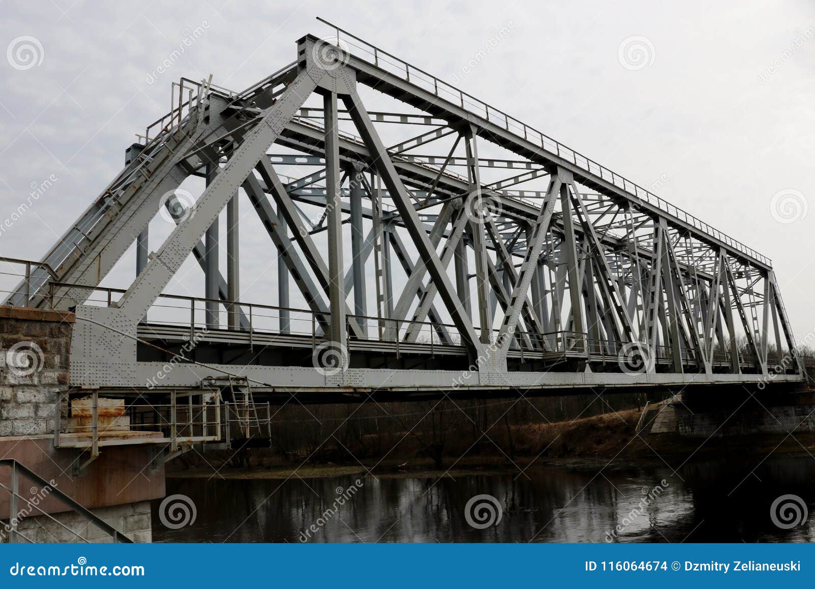 Railway Old Bridge Over the River Stock Photo - Image of monument, rail ...