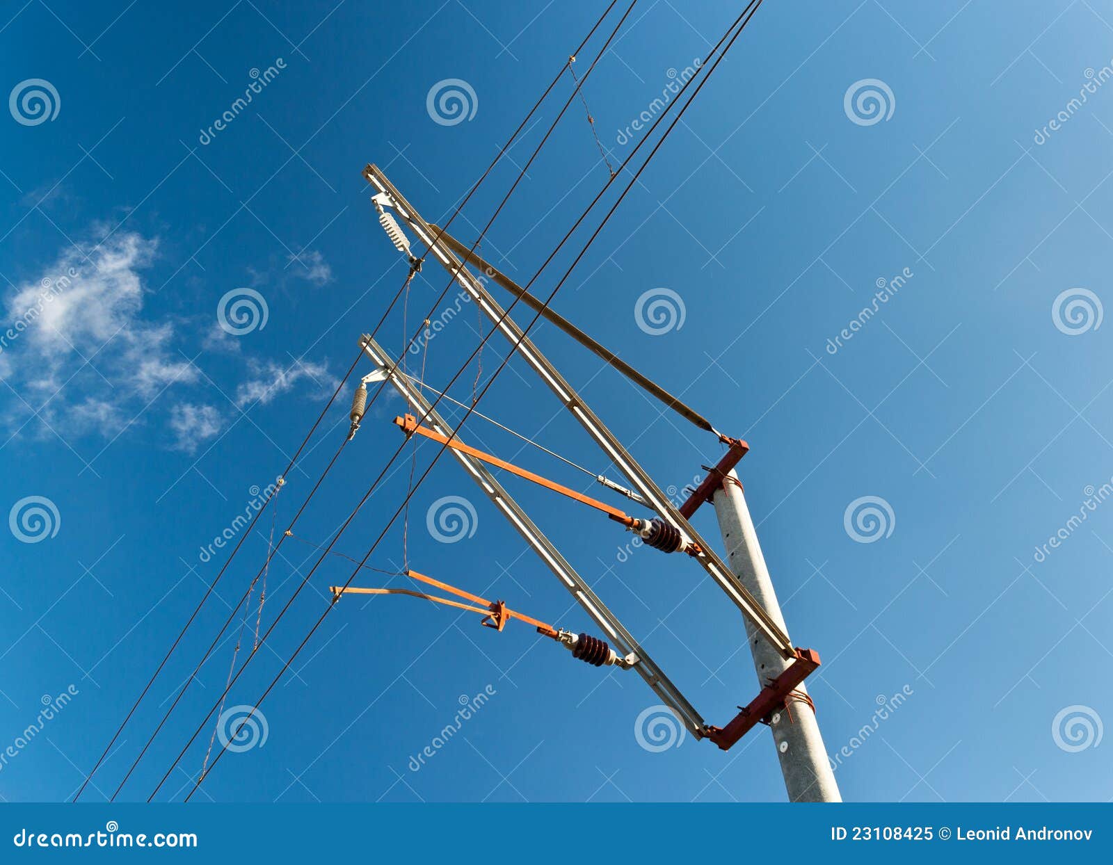 Railway Overhead Contact System Stock Image - Image of engine, power ...