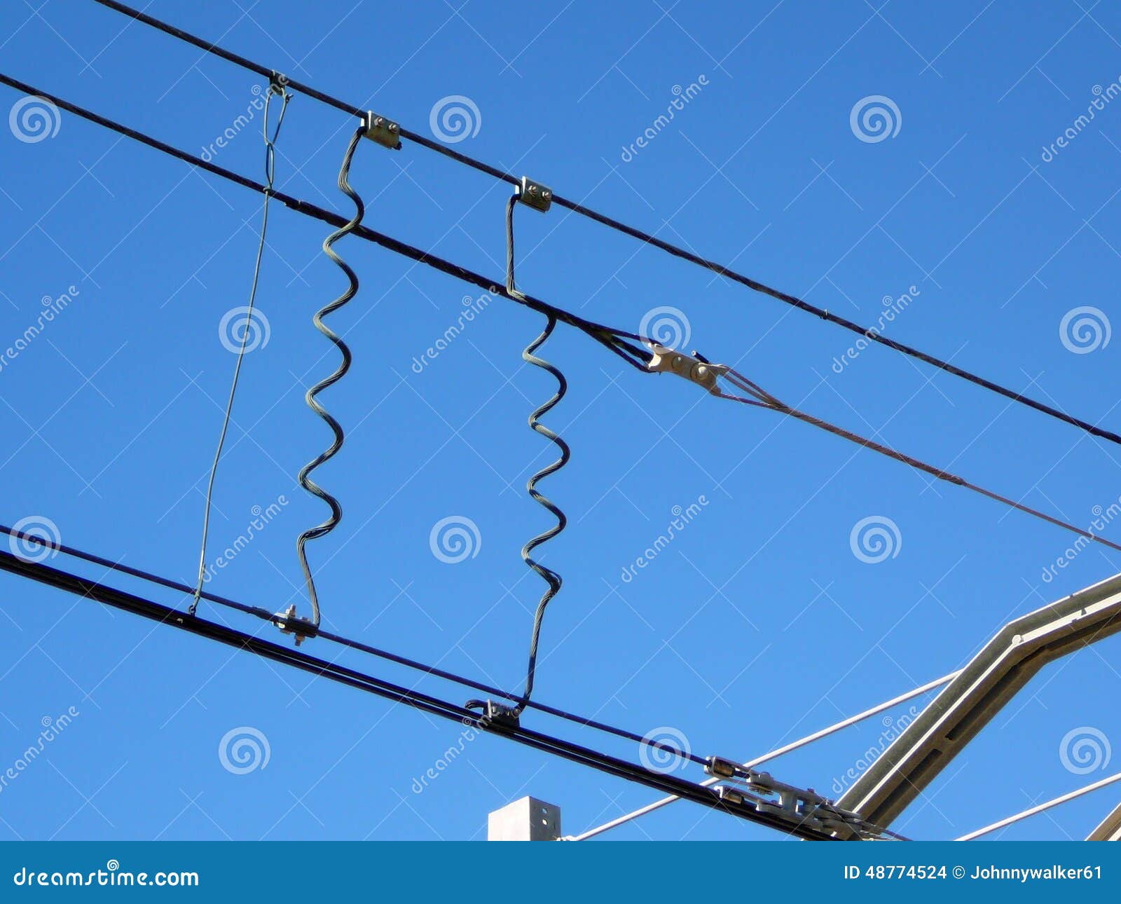 Railway overhead wire stock photo. Image of electricity - 48774524