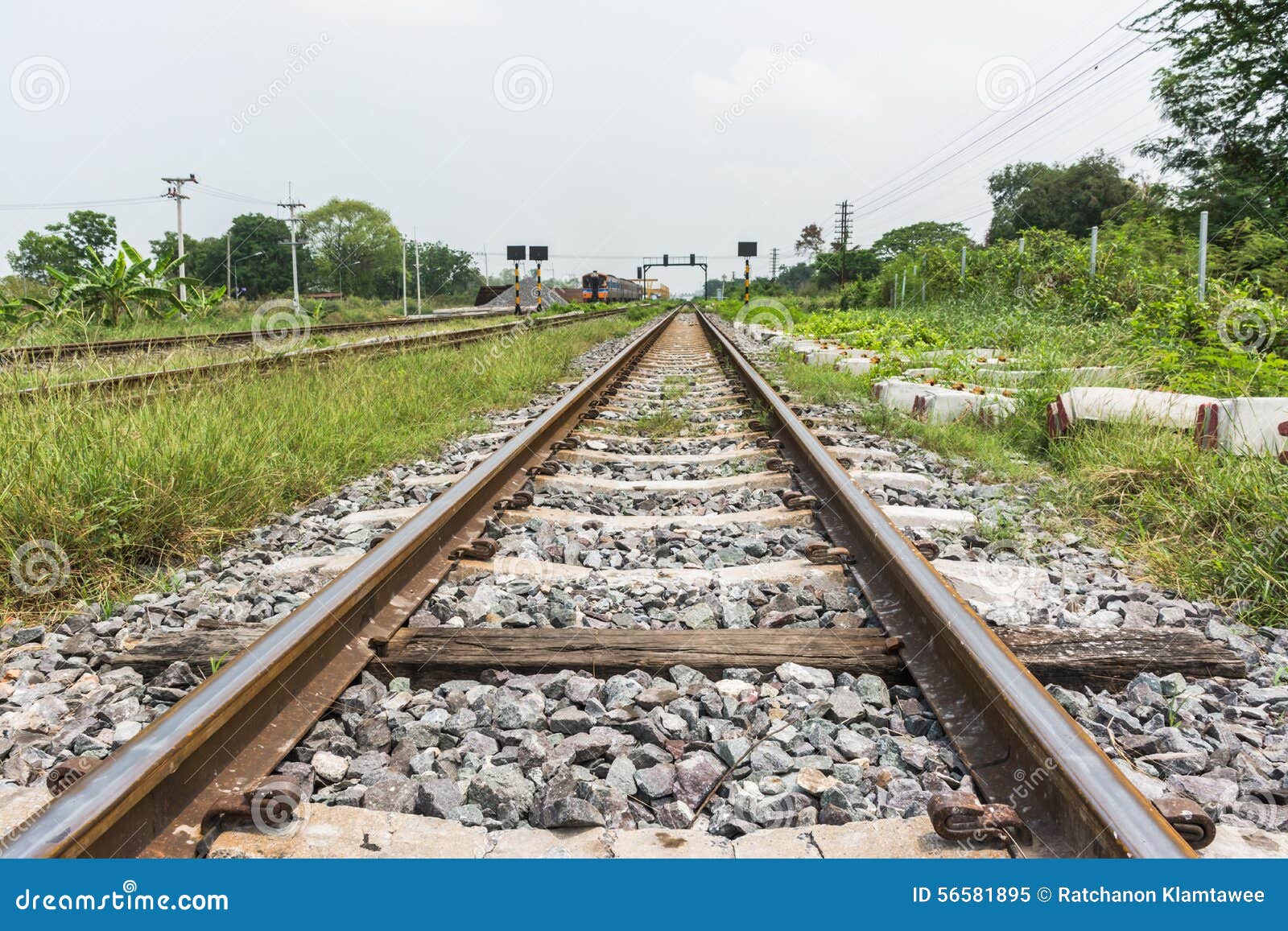 Railway stock image. Image of sleepers, converging, parallels - 56581895