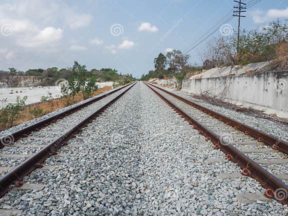 Railway stock image. Image of convergence, tracks, lines - 71450219