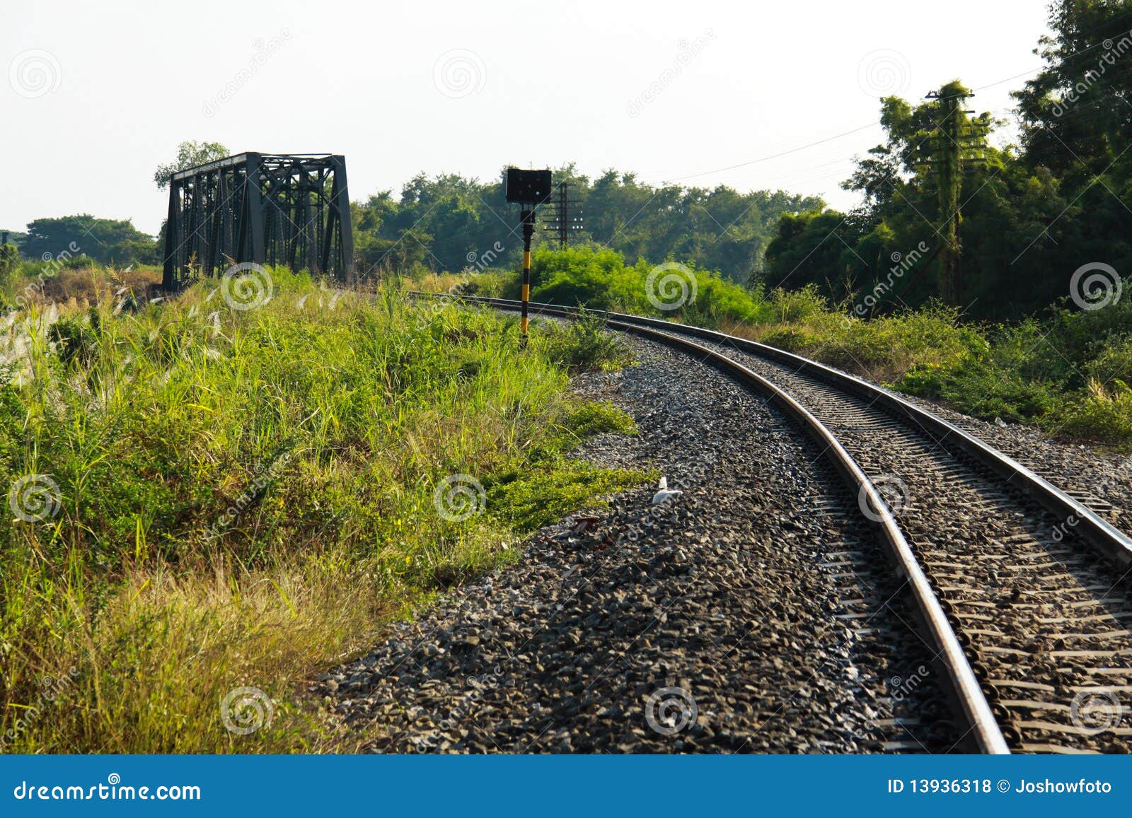 Railway Path Transportation Stock Photo - Image of grass, bridge: 13936318