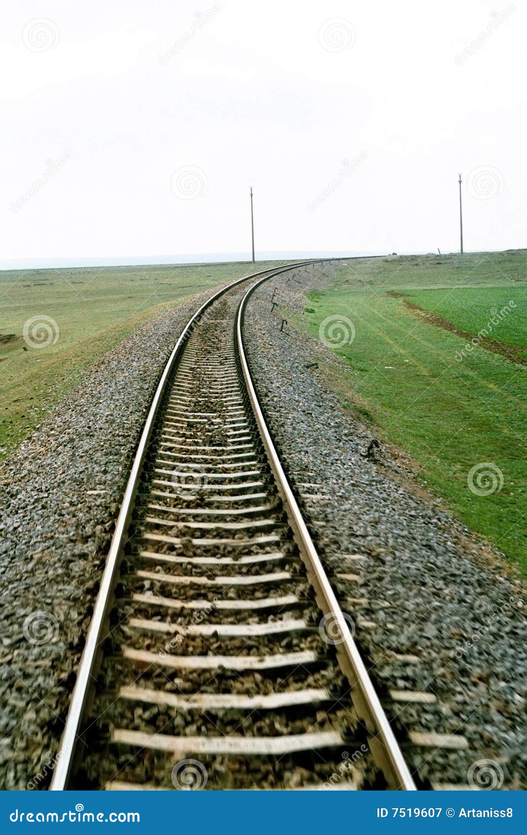 Railway on plain field stock image. Image of horizon, transport - 7519607