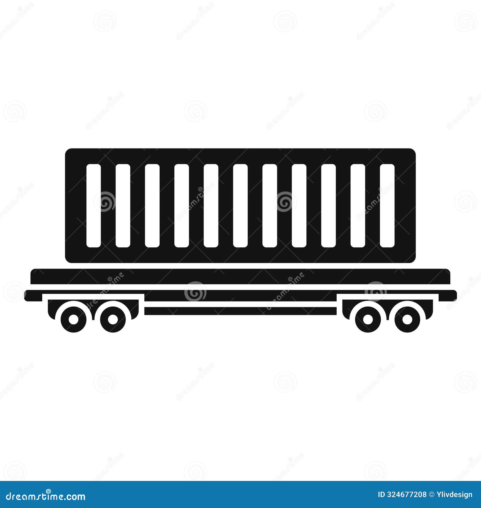 Railway Platform Carrying Intermodal Container for Cargo Transportation ...