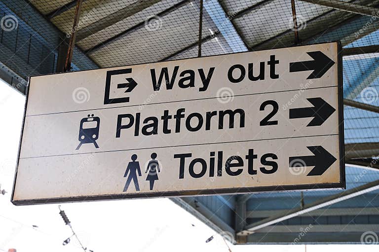 Railway Platform Sign stock photo. Image of information - 17536326