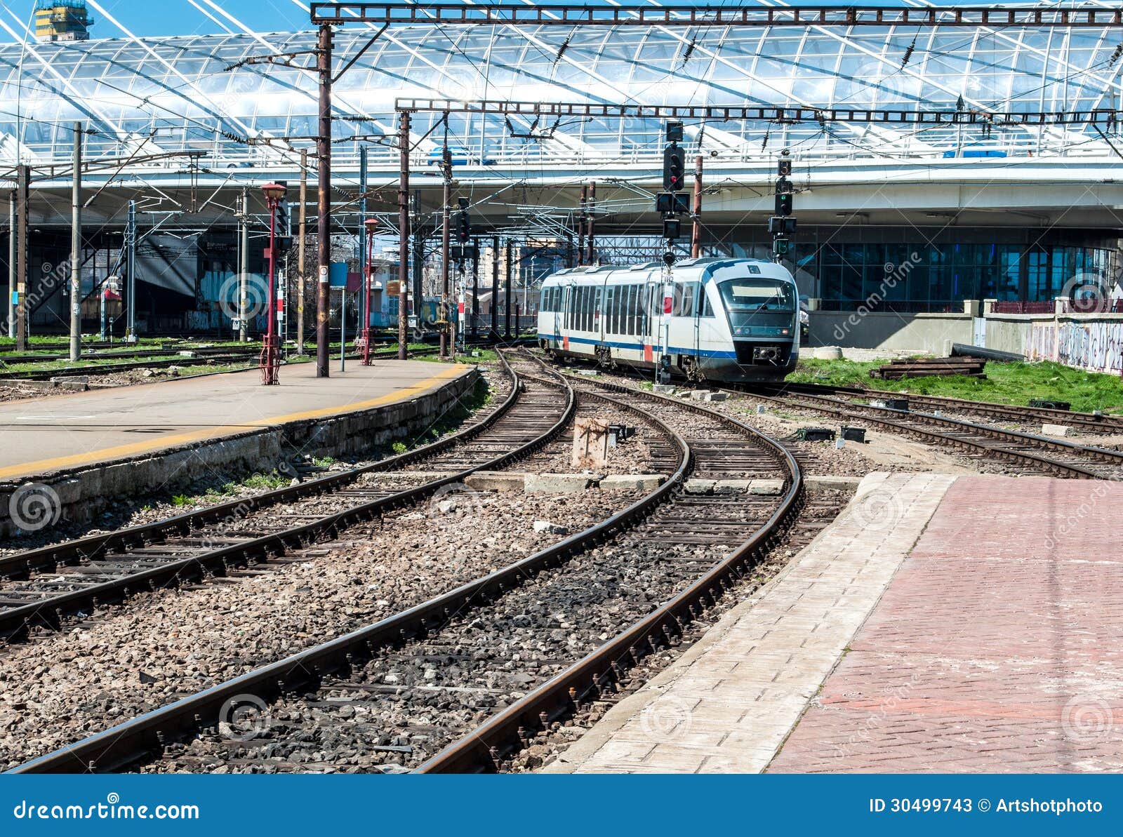 Railway Structure with Train Stock Image - Image of diesel, power: 30499743