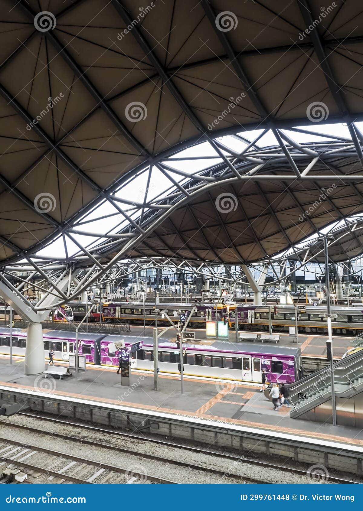 Railway Platforms Viewed from Elevated Vantage Point Editorial Stock ...