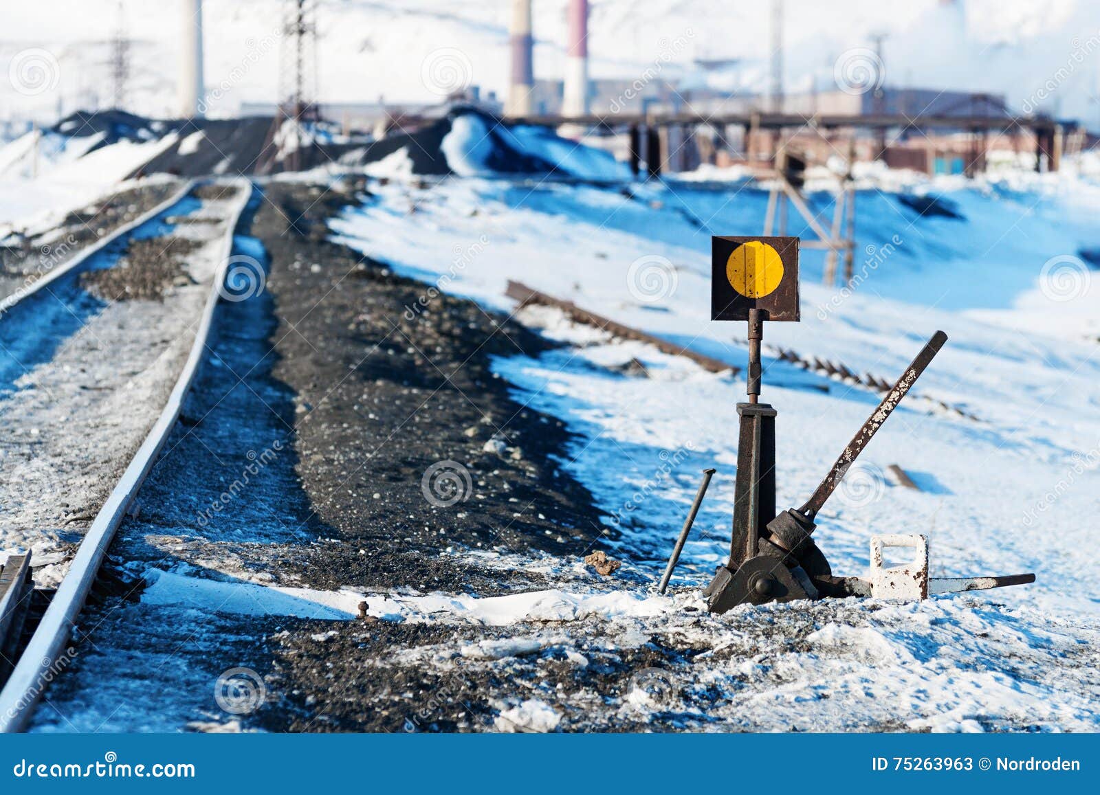 Railway Points, Deformation of Track, Built on Permafrost. Stock Image ... Railway Points, Deformation of Track, Built on Permafrost. Stock Image ...