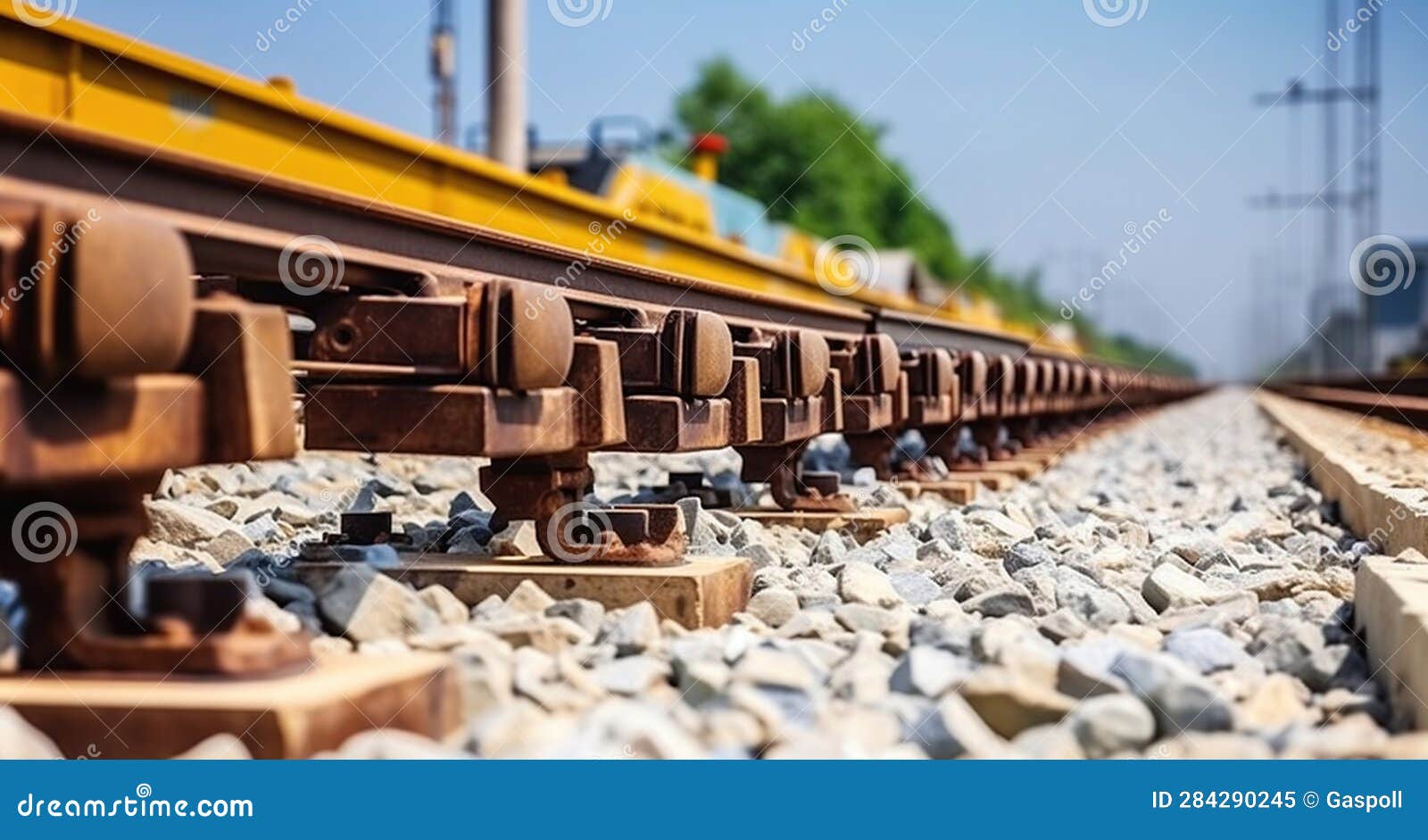 Railway or Railroad Construction Site, Railroad Track Installation ... Railway or Railroad Construction Site, Railroad Track Installation ...