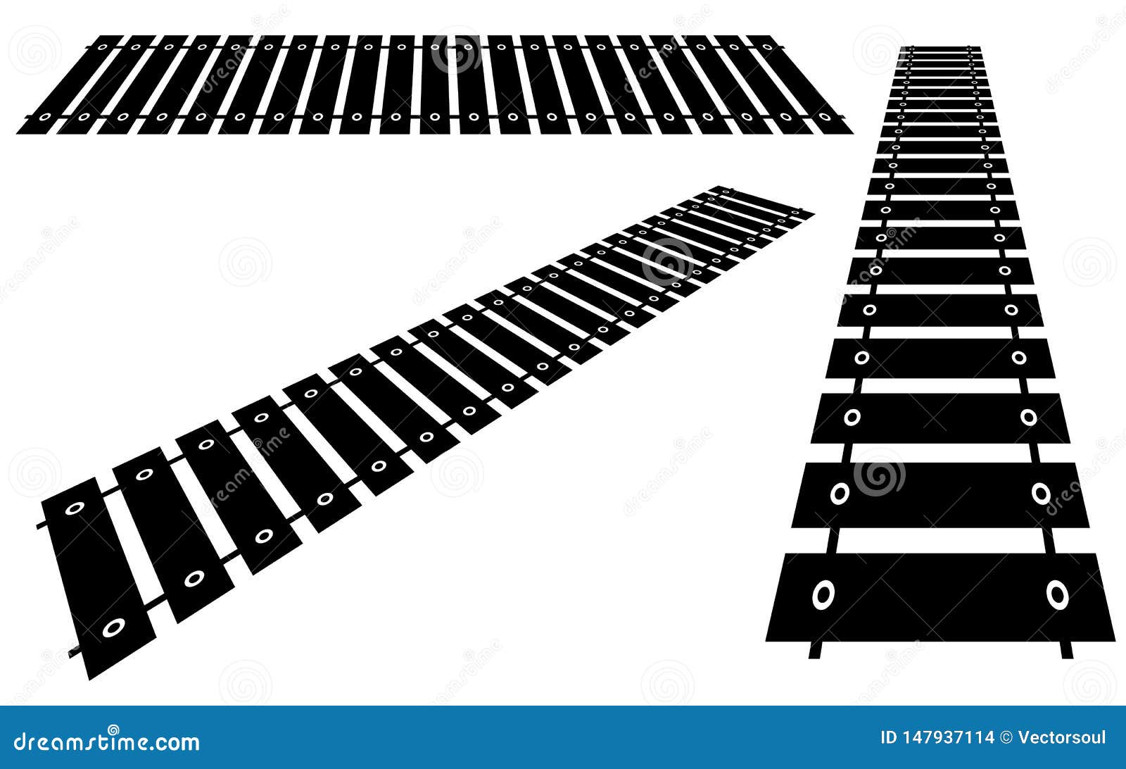 Railway, Railroad in Perspective Stock Vector - Illustration of transit ...