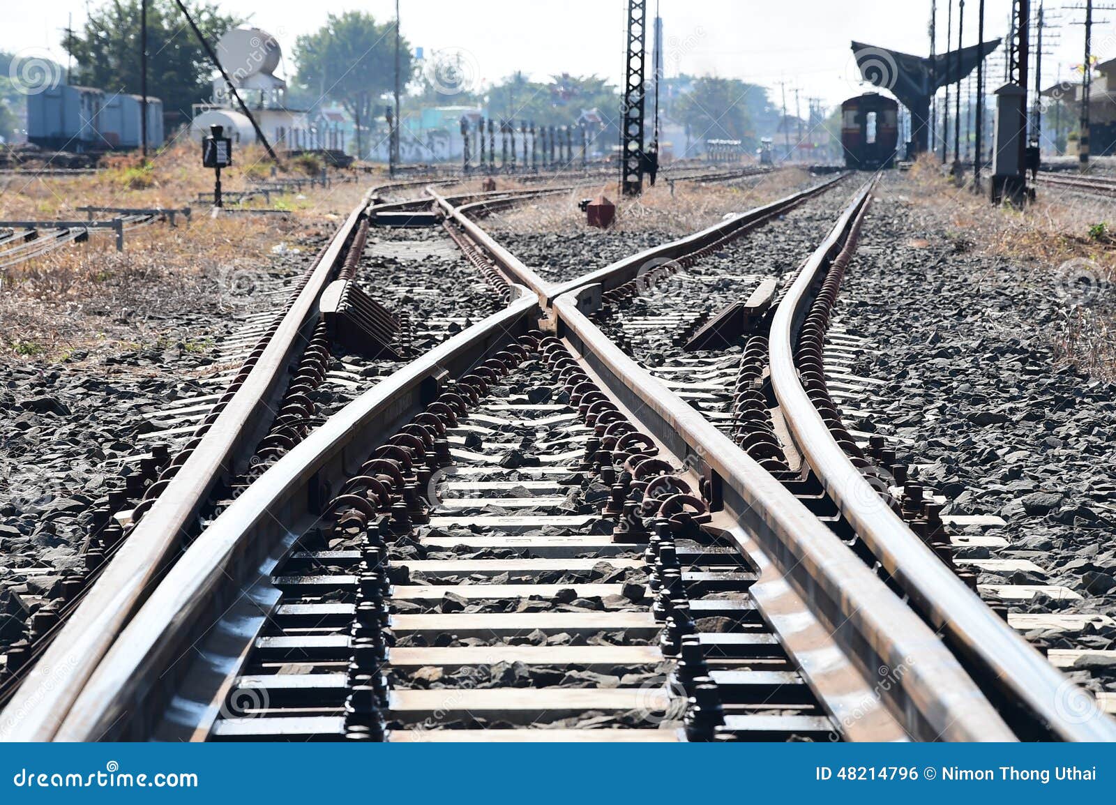 Railway or Railroad Tracks for Train Stock Photo - Image of railroad ...