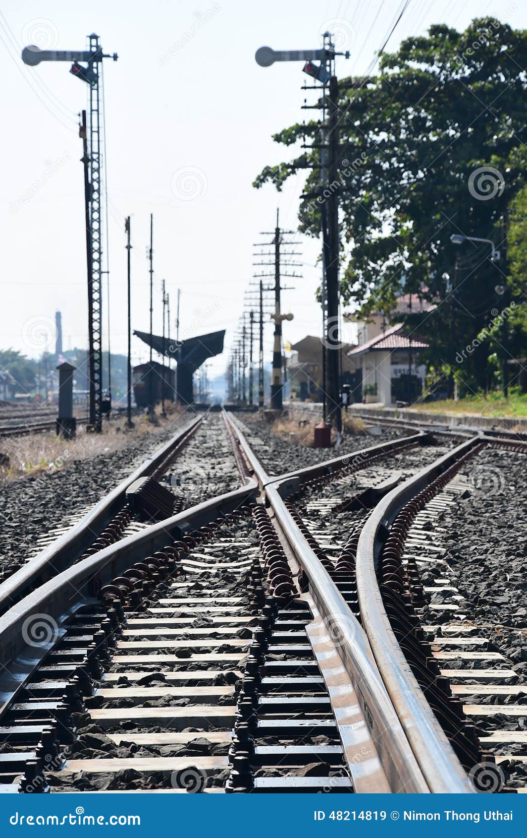 Railway or Railroad Tracks for Train Stock Image - Image of travel ...