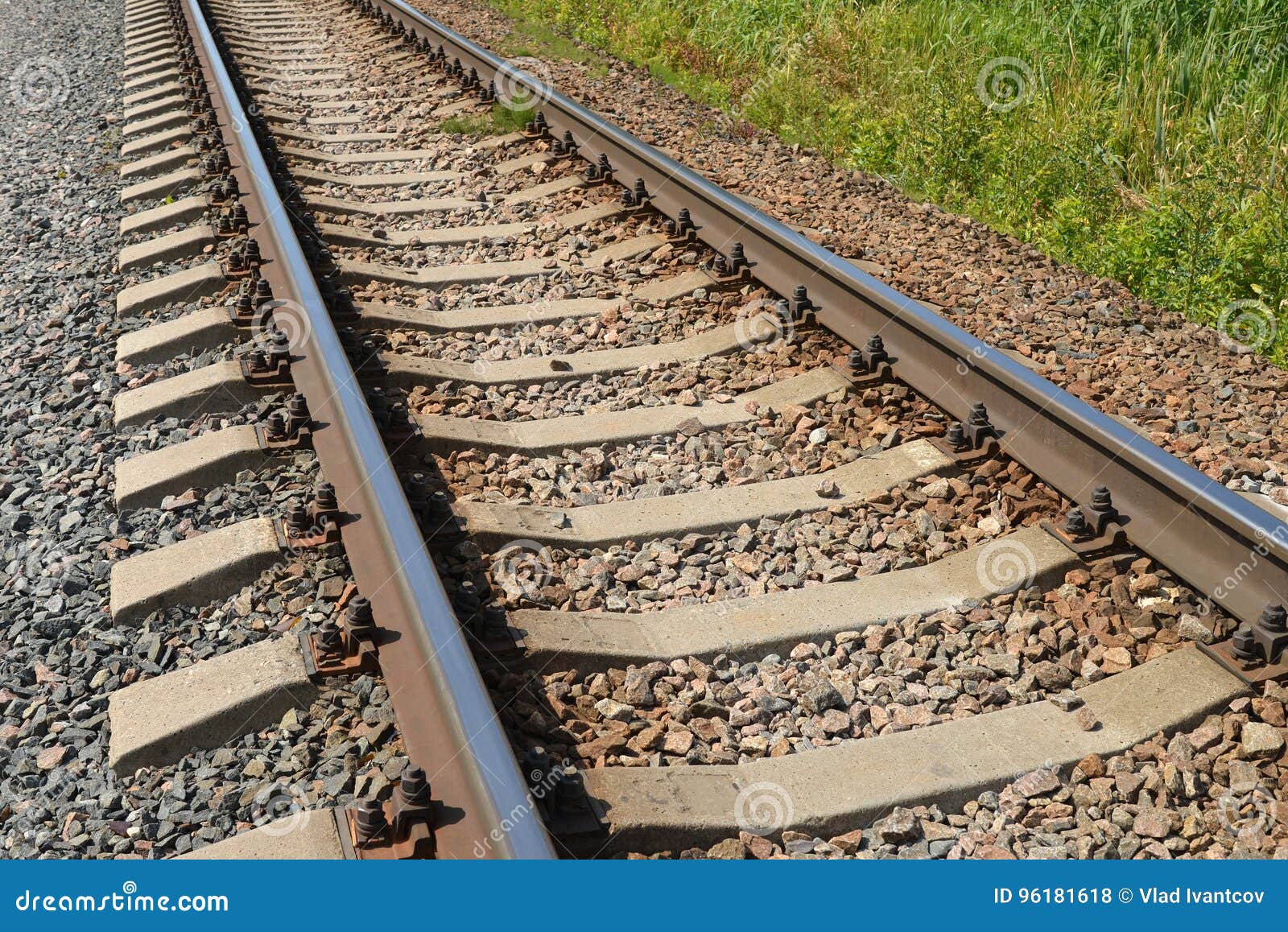 Railway Rails Side View Steel Rails. Transportation By Rail Stock Image ...