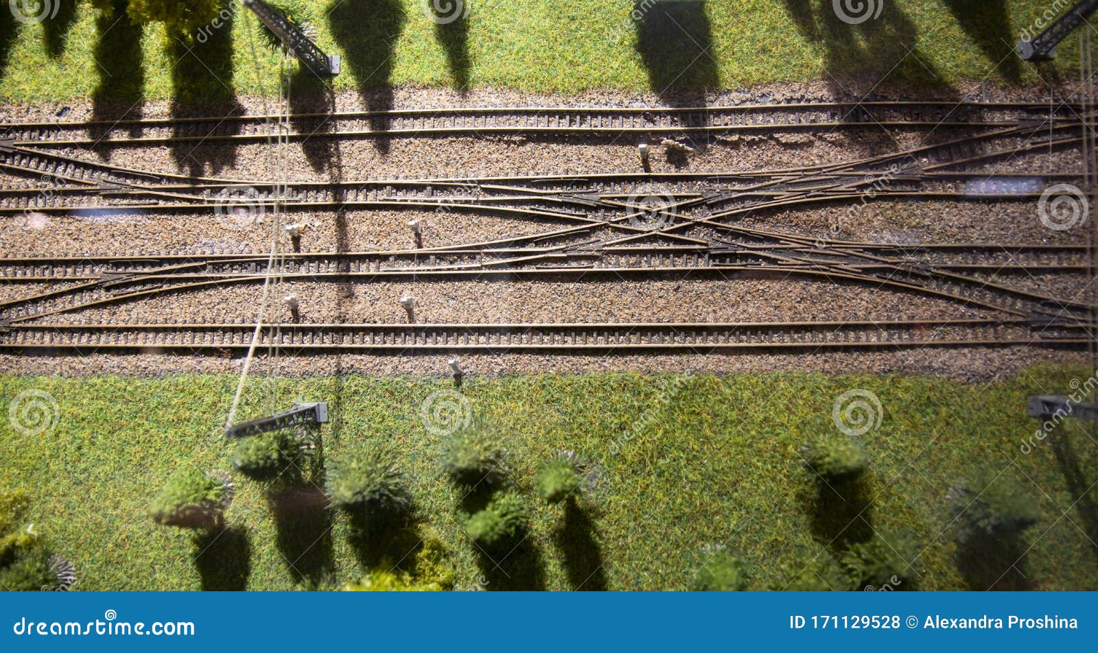 Railway Rails in Miniature. Toy Railway Stock Photo - Image of crossing ...