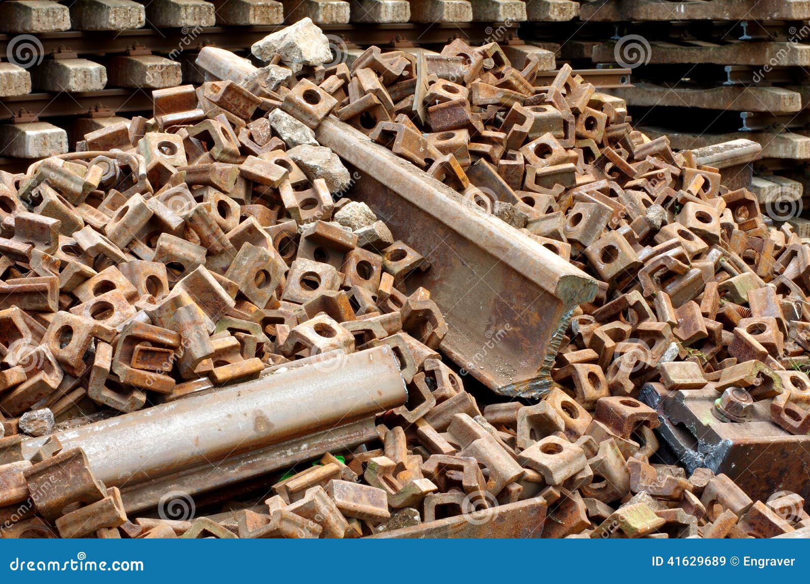 Railway rails scrap 2 stock image. Image of rails, scrap - 41629689