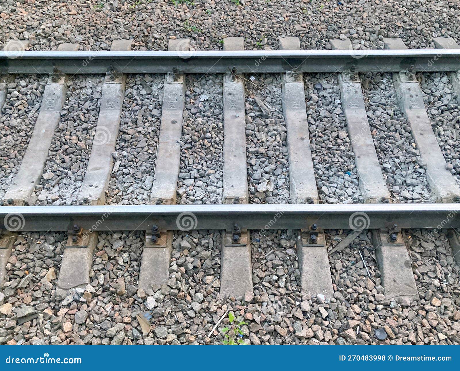 Railway Rails and Sleepers View from Above Up Close Stock Photo - Image ...