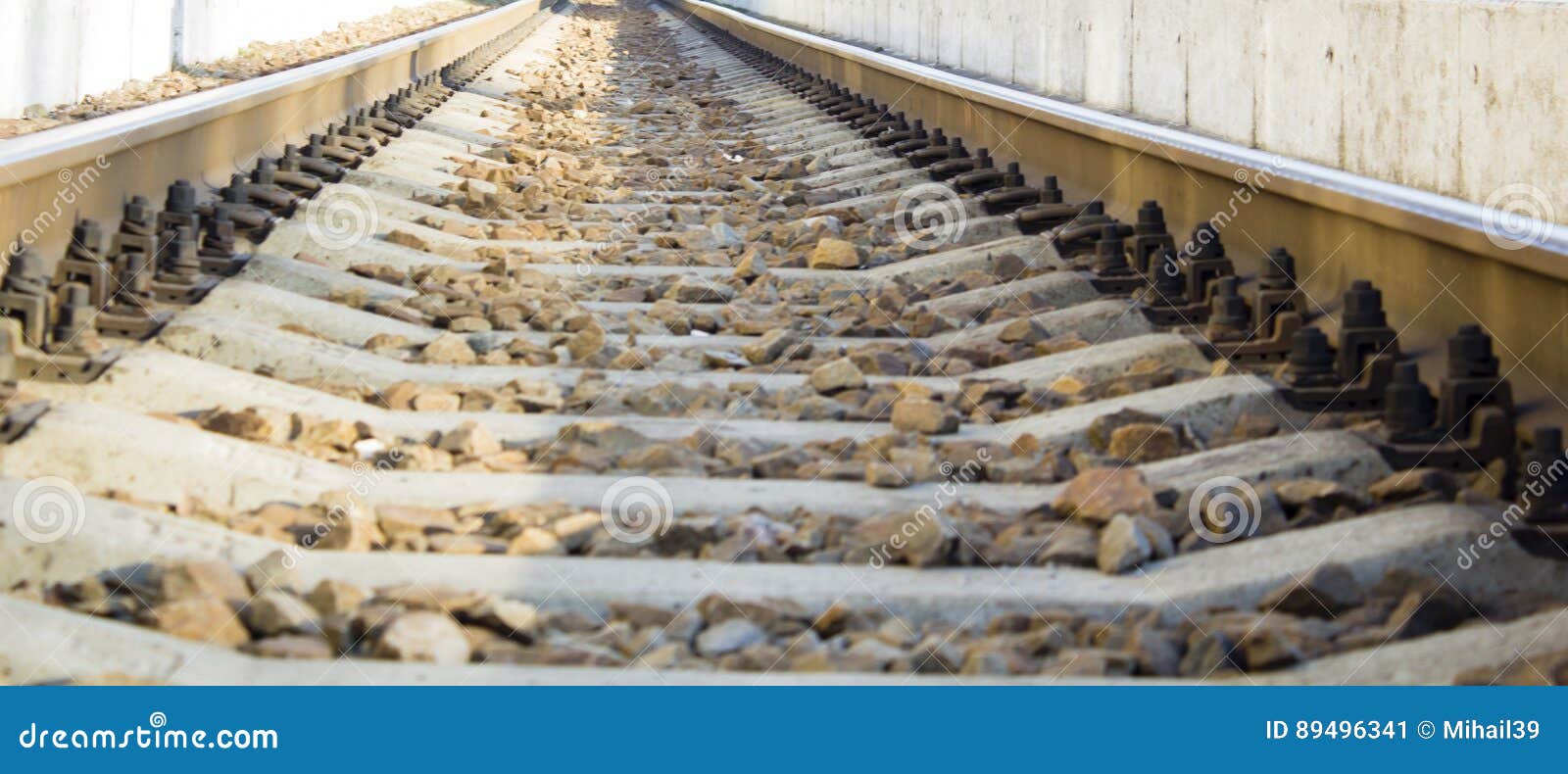 Railway Rails of Stretching into the Distance Stock Image - Image of ...