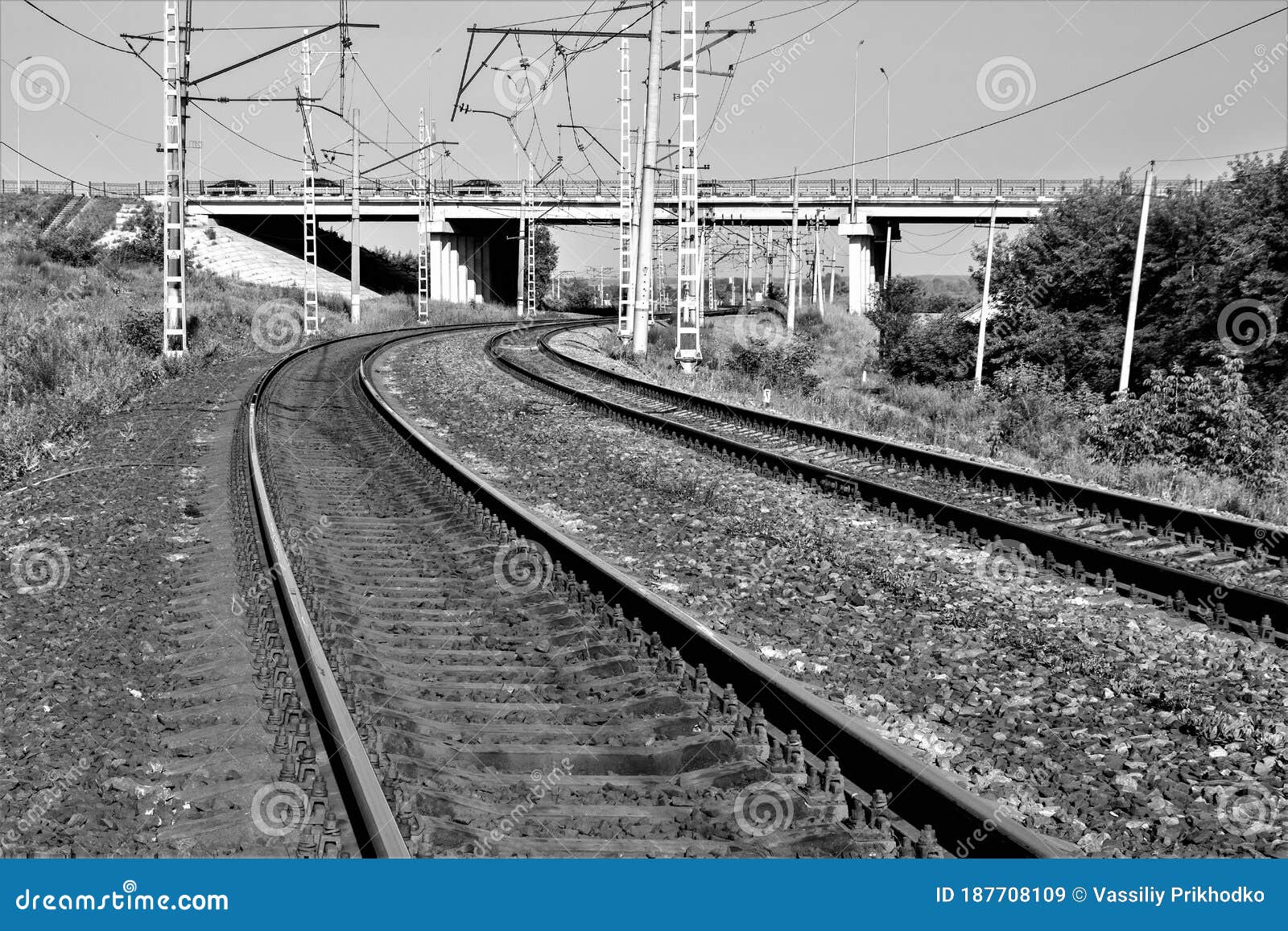 Railway, rails structure, stock image. Image of travel - 187708109