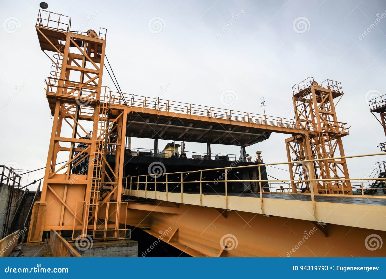 Railway Ramp for Industrial Ro-Ro Ships Loading Stock Image - Image of ...