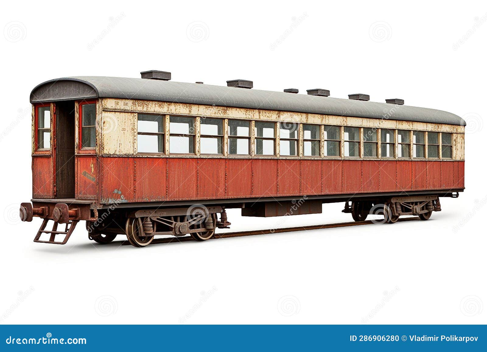 Railway Retro Wagon Isolated on White Background Stock Photo - Image of ...