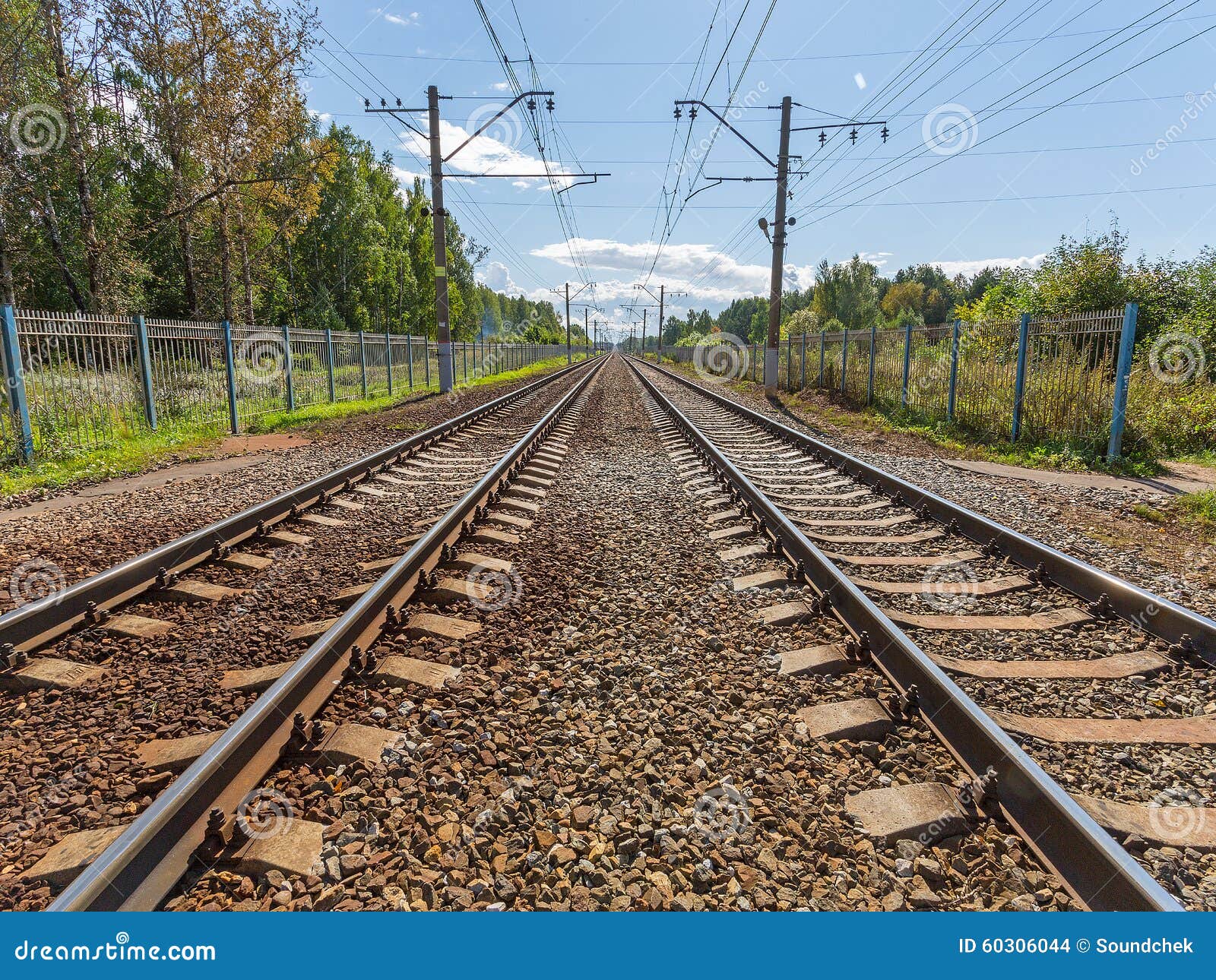 Railway road stock photo. Image of wire, poles, direction - 60306044