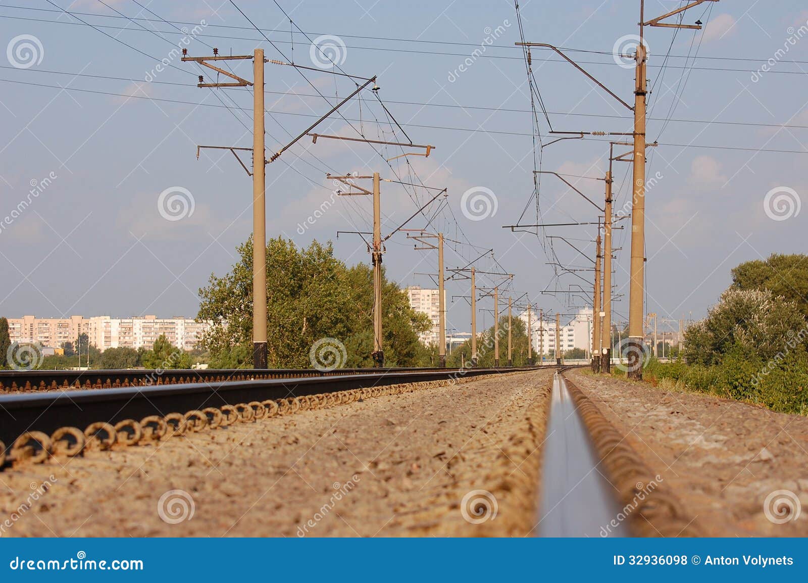 Railway road stock photo. Image of blue, metal, city - 32936098