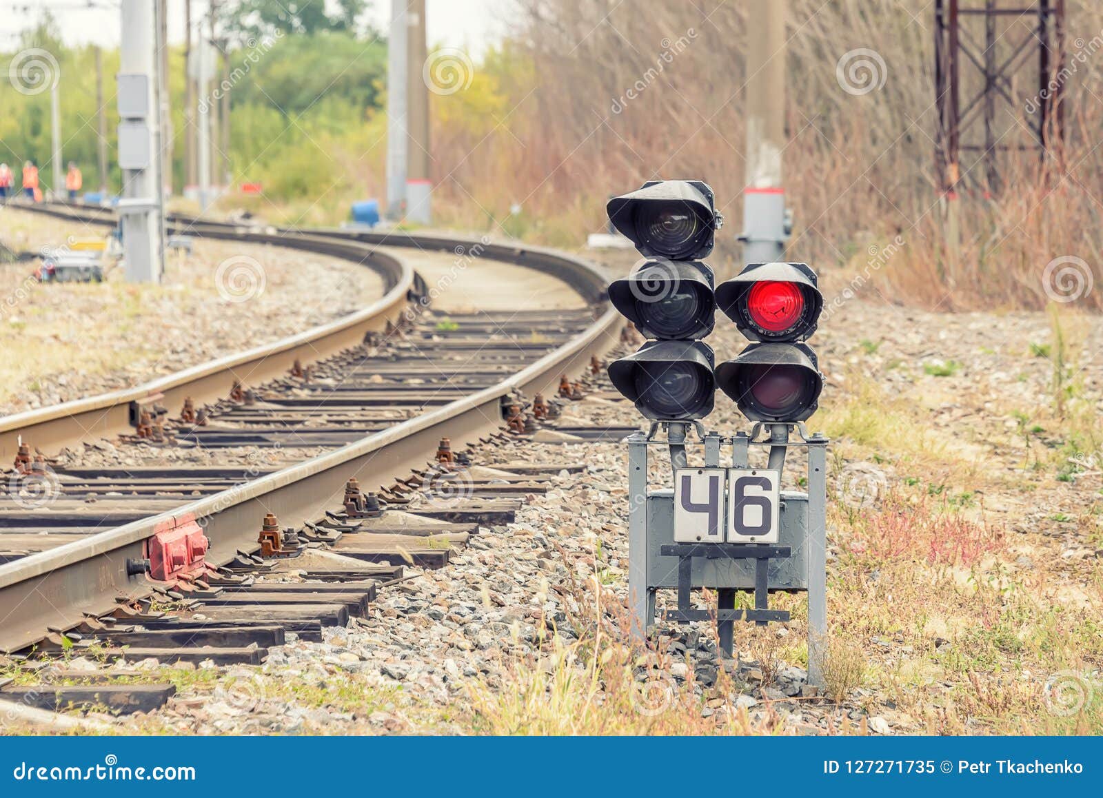 Railway semaphore stock image. Image of warning, road - 127271735