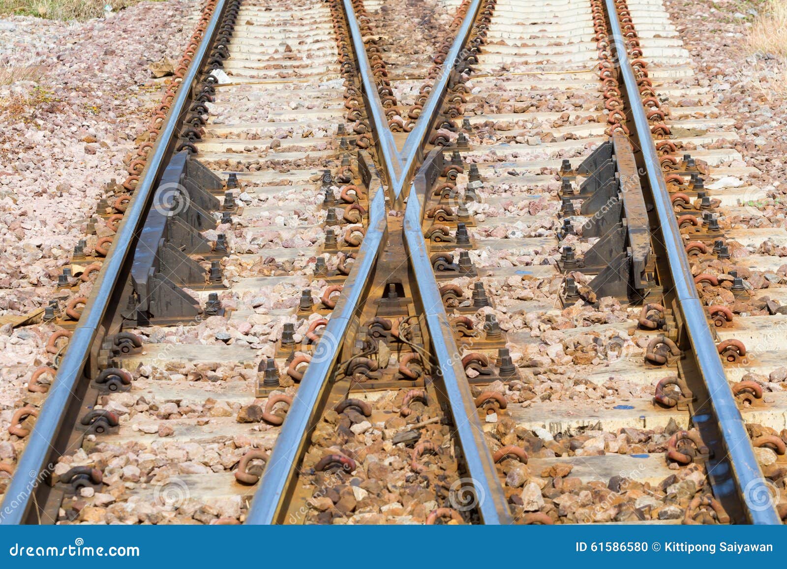 Railway stock photo. Image of steel, switch, line, train - 61586580