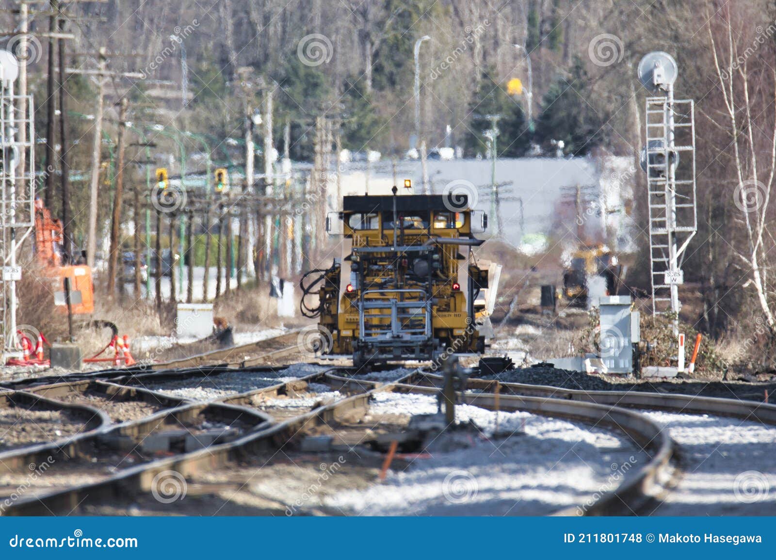 A Railway Service Vehicle on the Rails. Burnaby BC Canada Stock Photo ...