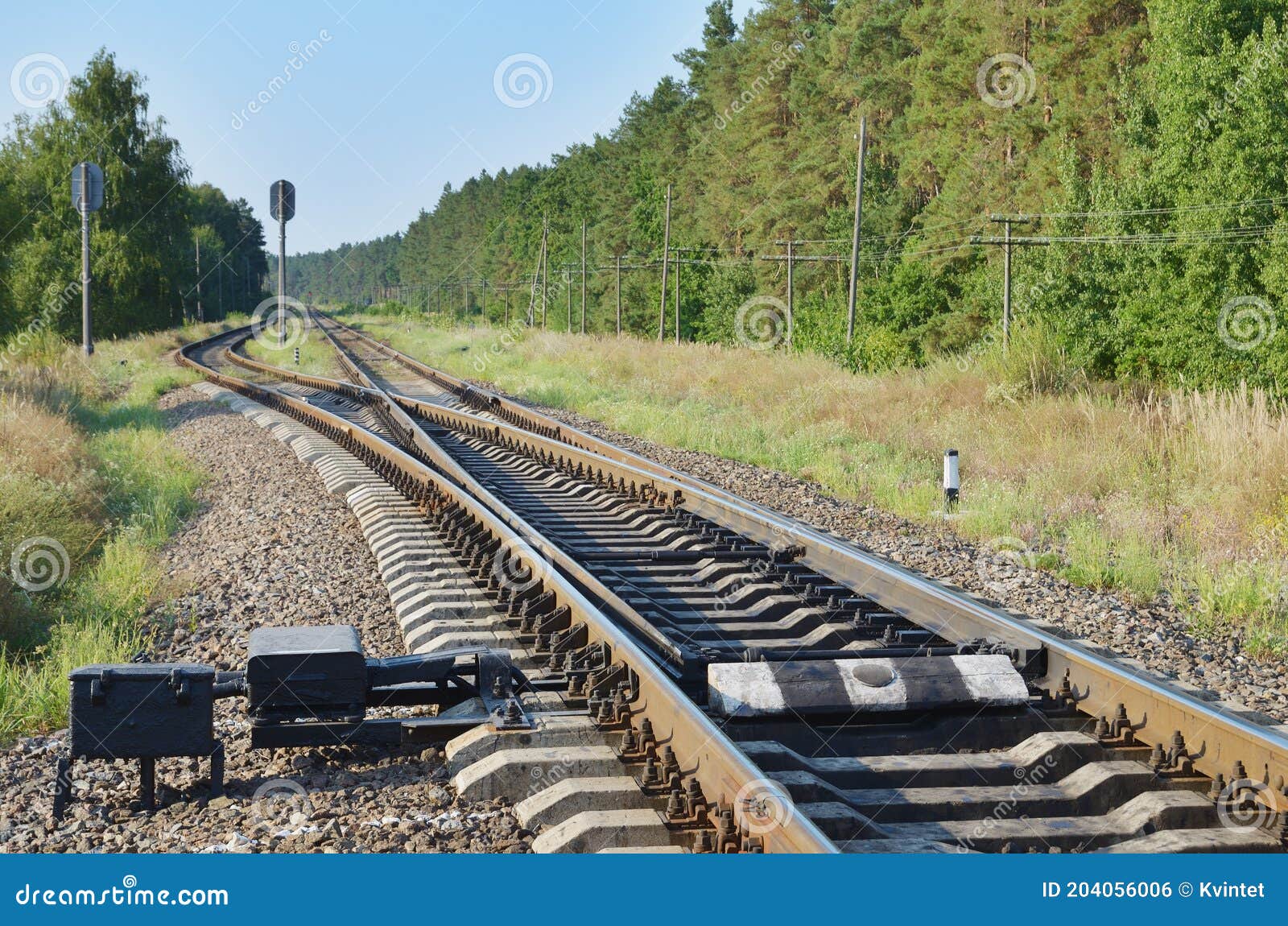 Railway Siding Automatic Switch. Stock Photo - Image of mechanical ...