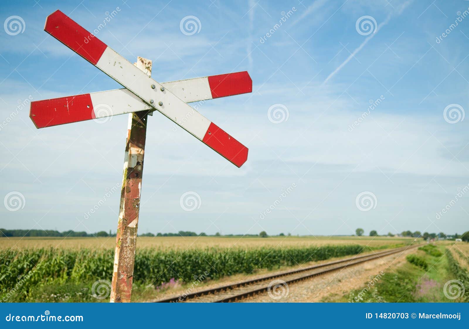 Railway Sign stock image. Image of stop, white, sunny - 14820703