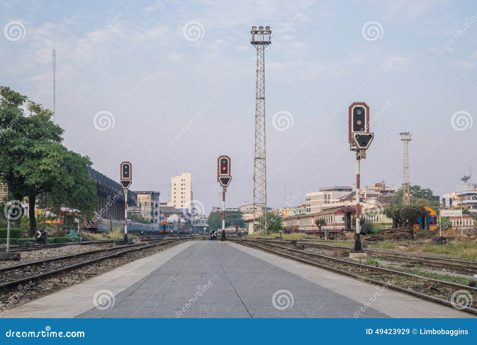 Railway sign posts stock image. Image of outdoor, construction - 49423929