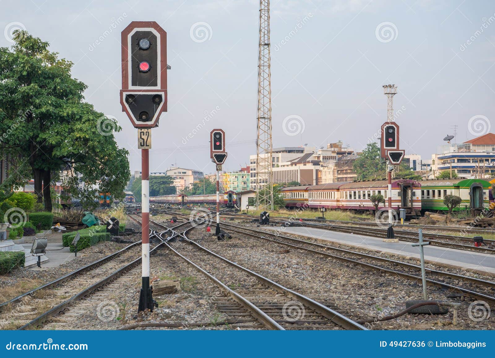 Railway sign posts stock photo. Image of retro, construction - 49427636