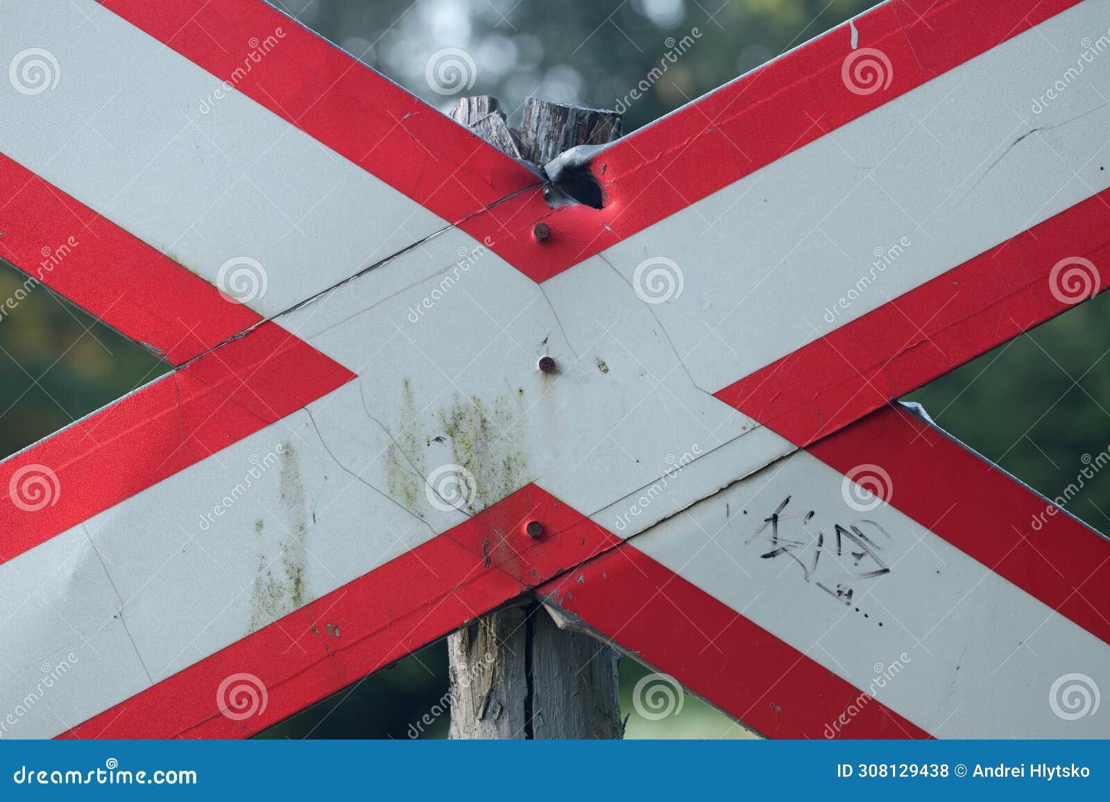 Railway Sign, Safe Crossing of the Railway Track Stock Photo - Image of ...
