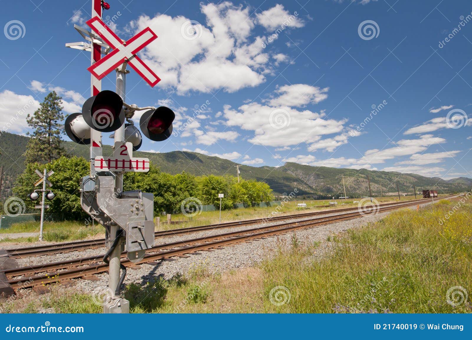 Railway Signal Control Along Track Stock Image - Image of railway ...