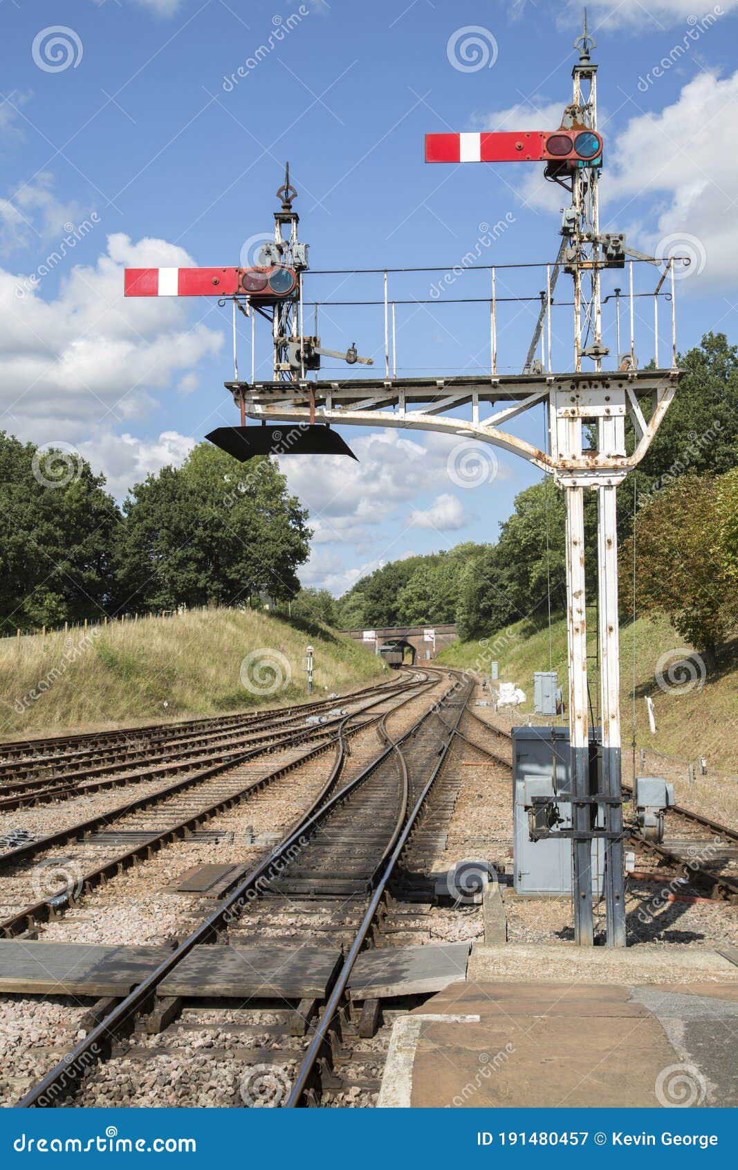 Railway Signal at Station stock image. Image of railroad - 191480457