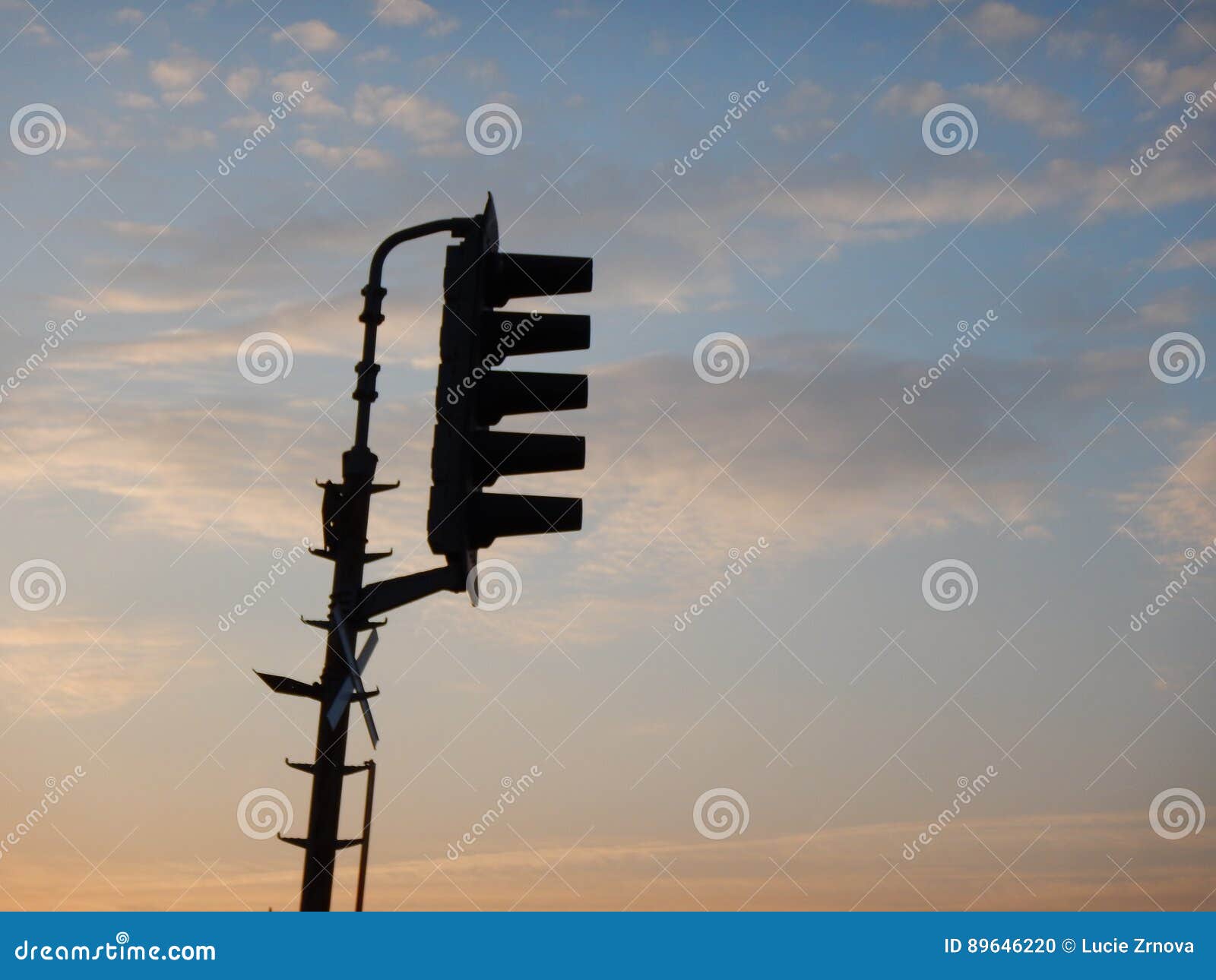 Railway Signalisation Traffic Light Silhouette Stock Photo - Image of ...