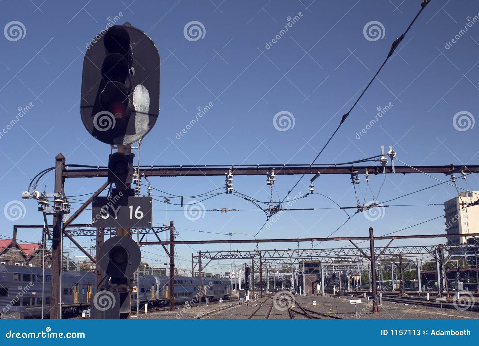 Railway Signals stock image. Image of transportation, stop - 1157113