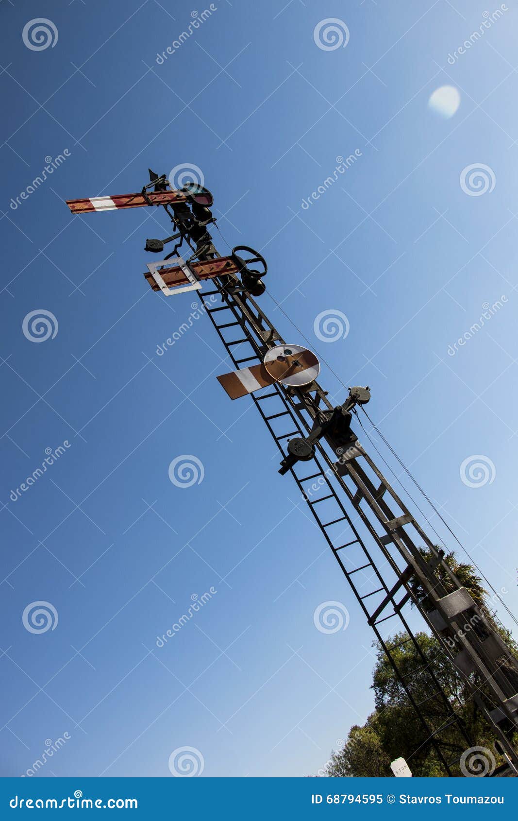 Railway Signals stock image. Image of line, signals, blue - 68794595