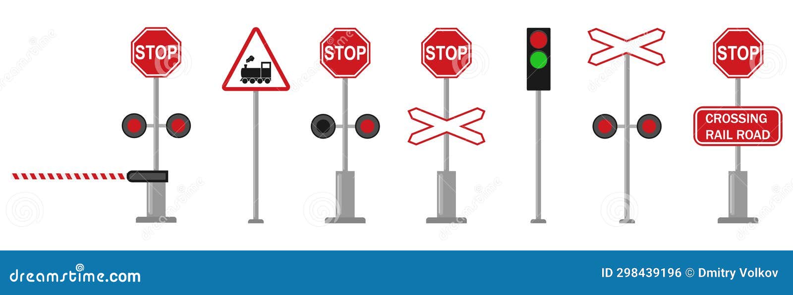 Railway Signs, a Set of Original, Designer, Railway Signs Isolated on a ...