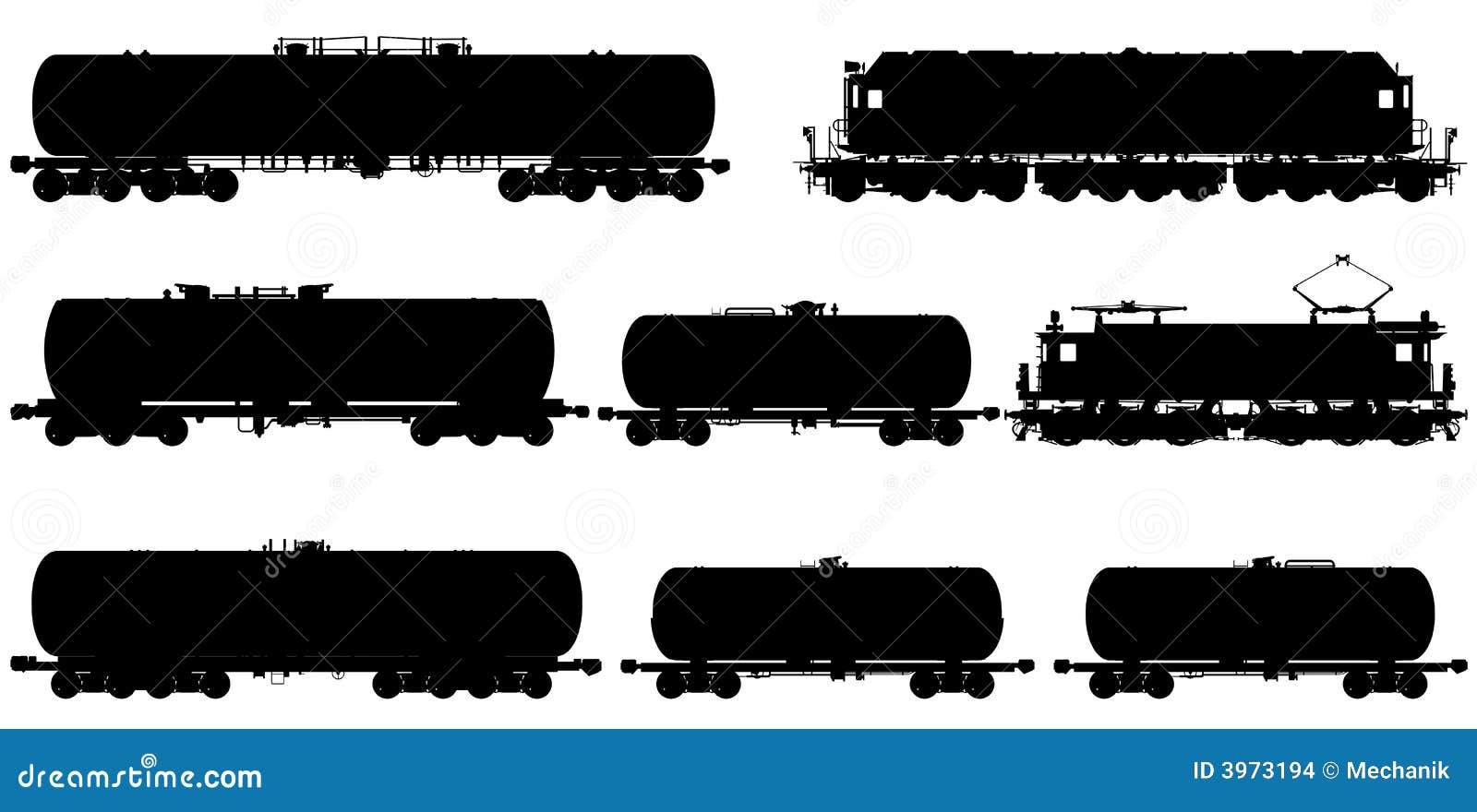 Railway Silhouettes Set Vector Illustration | CartoonDealer.com #3973194