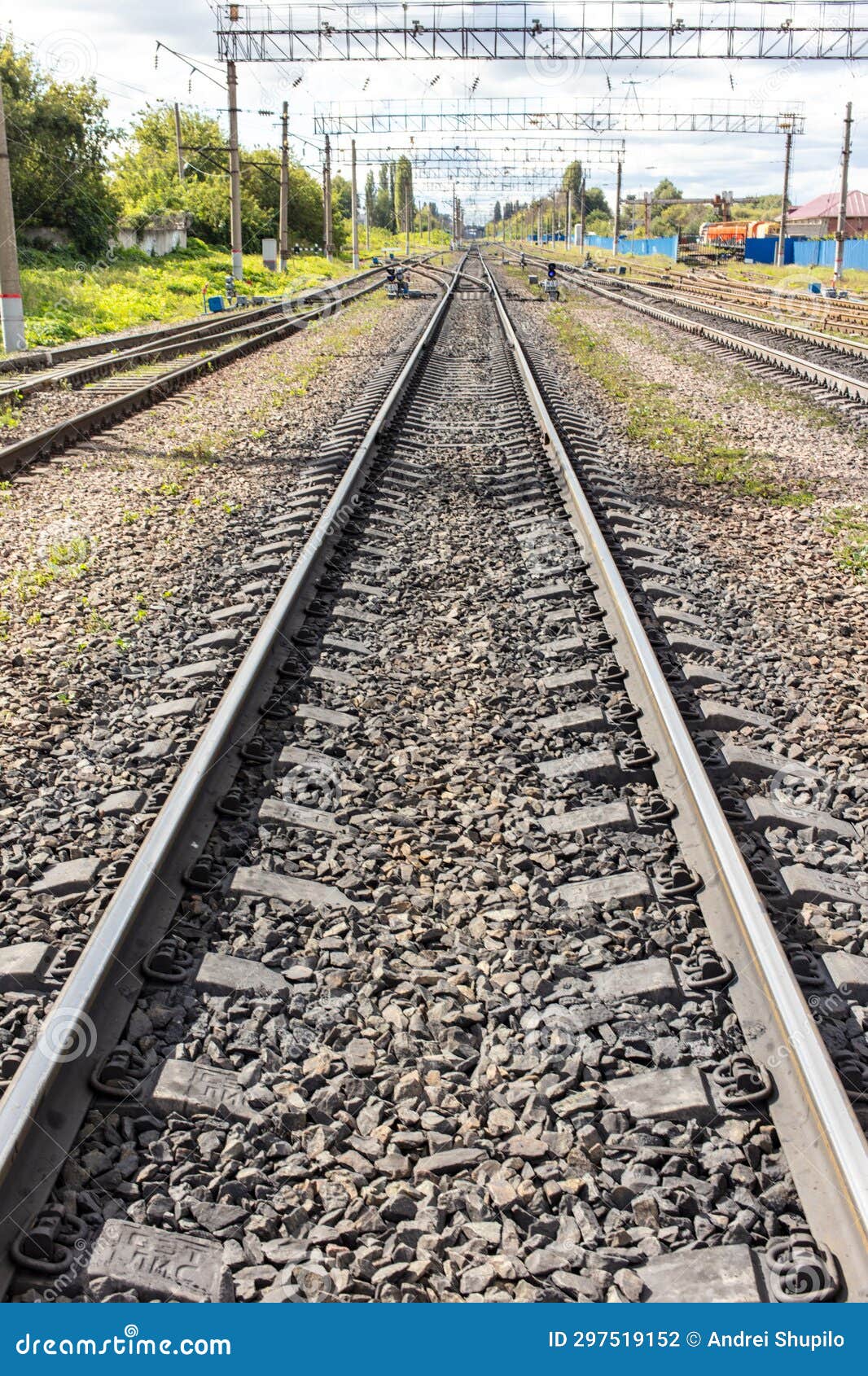 Railway Sleepers on the Ground Stock Photo - Image of station, tracks ...