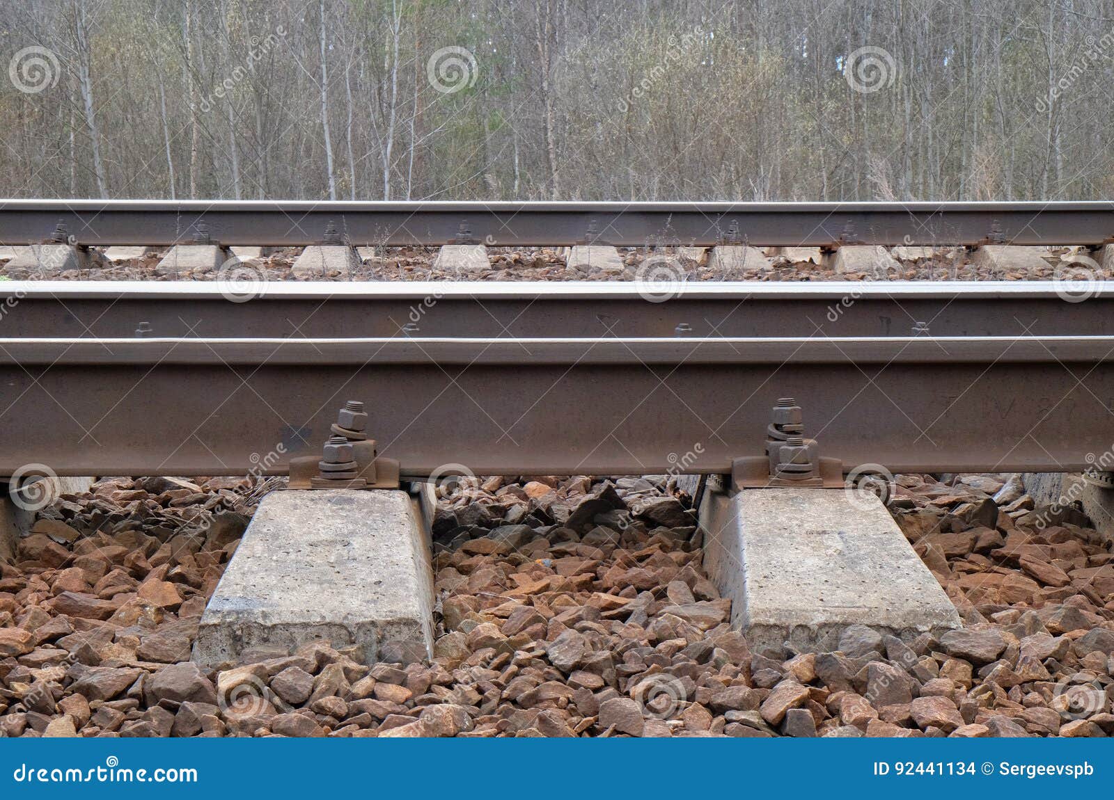 Railway with Sleepers and Rails Stock Photo - Image of industry, rail ...