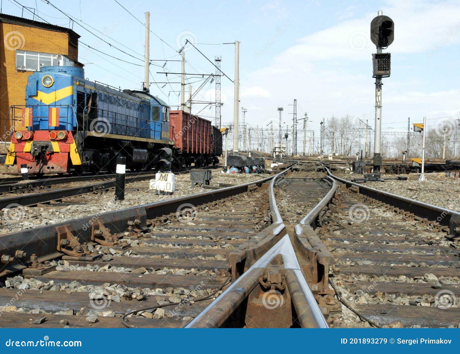 Railway sorting junction editorial stock image. Image of crossing ...