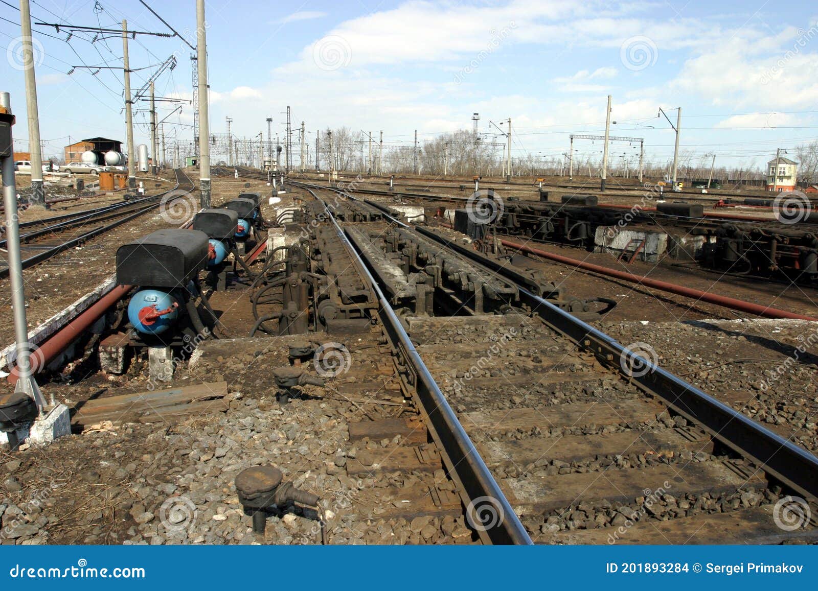 Railway sorting junction editorial stock image. Image of locomotive ...