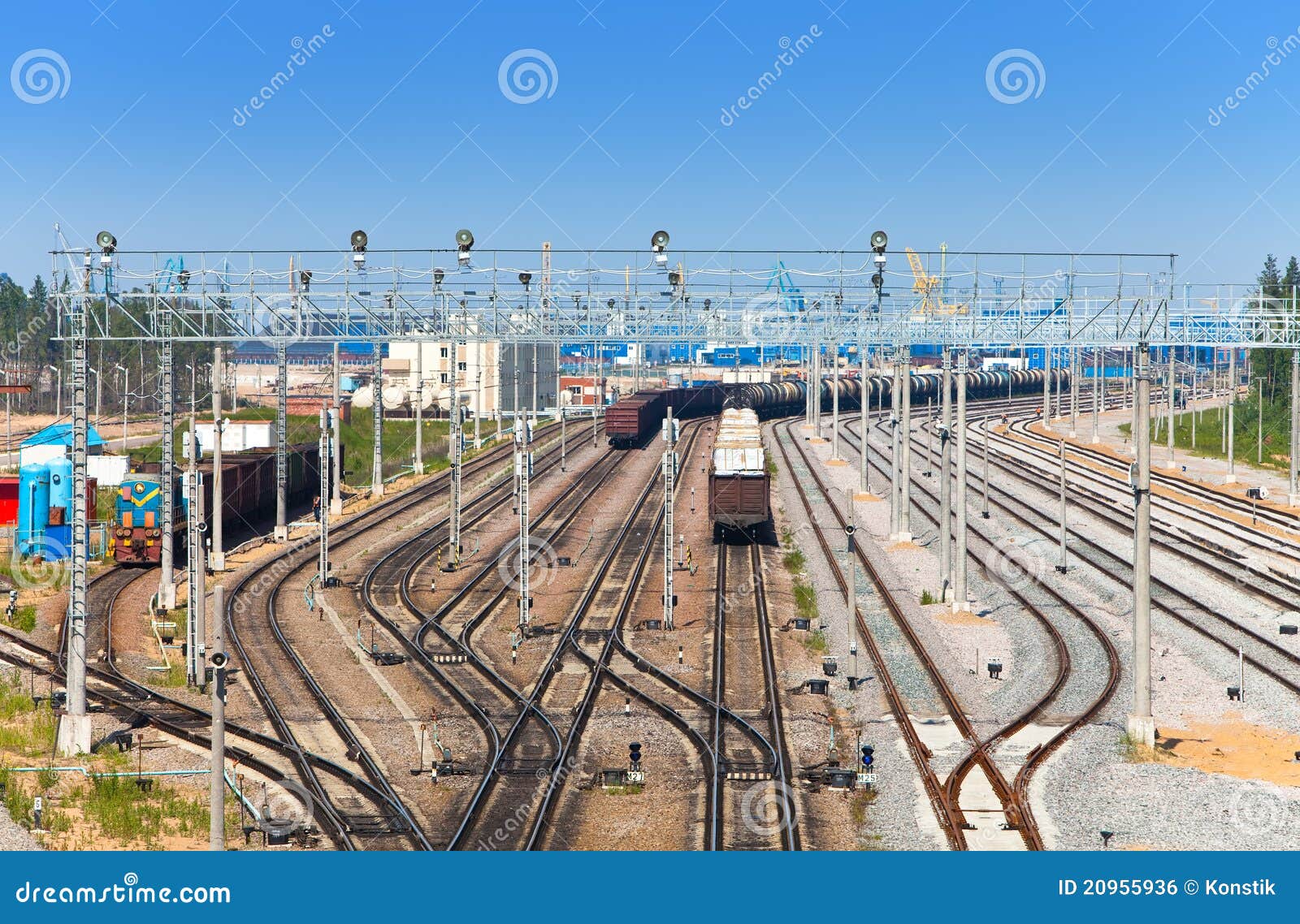 Railway Sorting Station - Rails and Trains Stock Photo - Image of ...