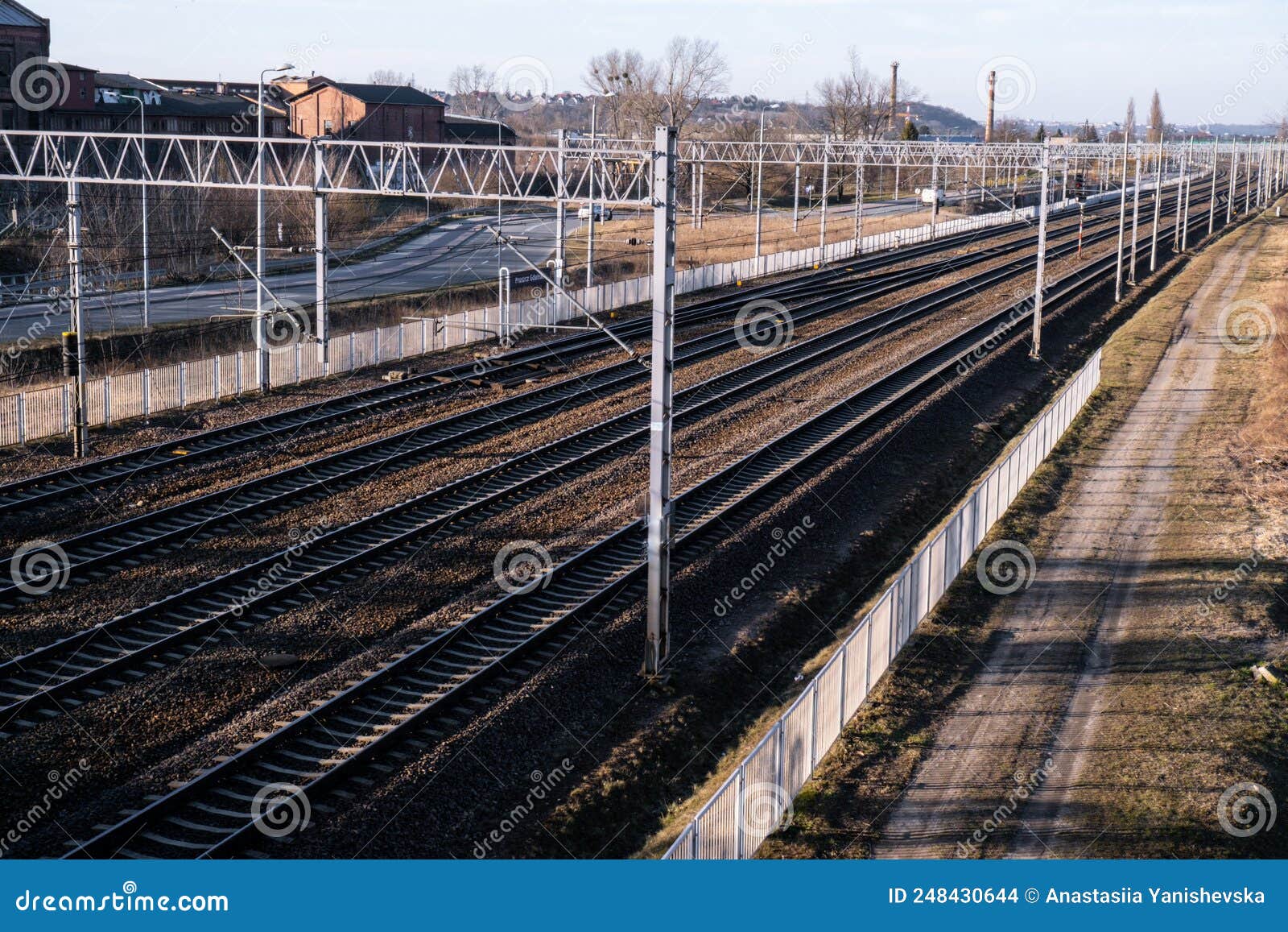 Railway Station from Above. Reconstructed Modern Railway Infrastructure ...