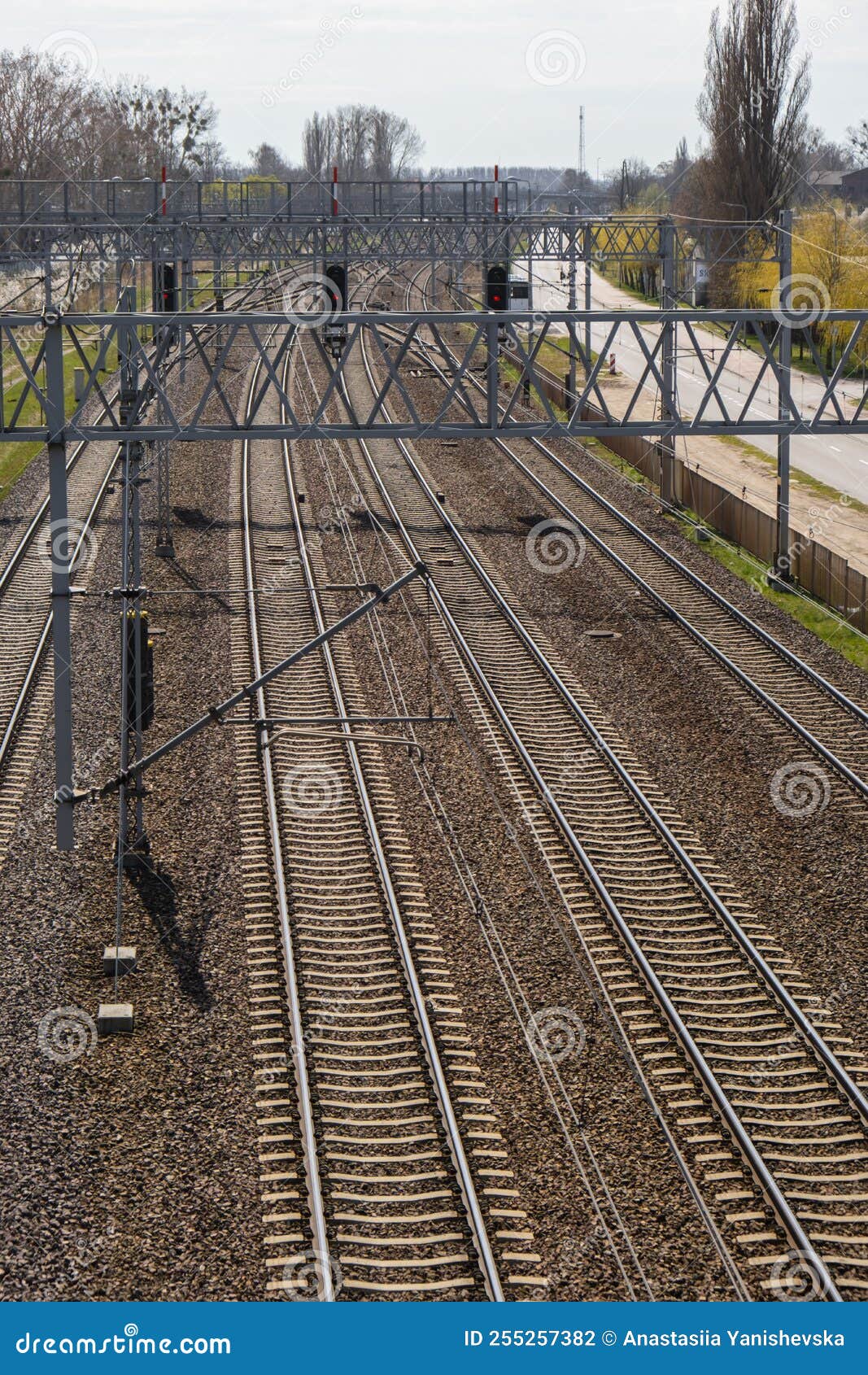 Railway Station from Above. Reconstructed Modern Railway Infrastructure ...